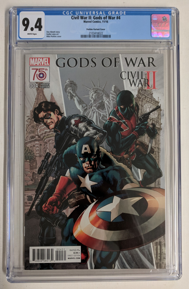 2016 "Civil Wars II: Gods of War" Issue #4 Mike Perkins Variant Marvel ...