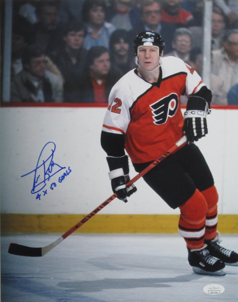 Tim Kerr Signed Flyers 11x14 Photo Inscribed "4x 50 Goals" (JSA COA ...