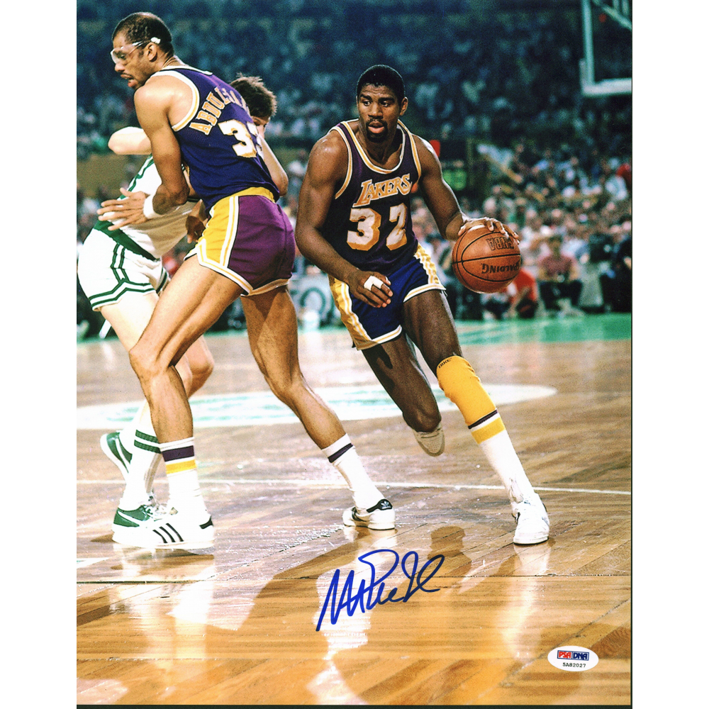 Magic Johnson Signed Lakers 11x14 Photo (PSA) | Pristine Auction