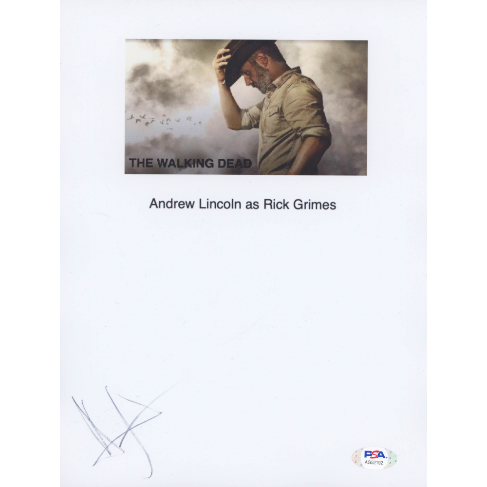 Andrew Lincoln Signed "The Walking Dead" 8.5x11 Photo (PSA COA ...