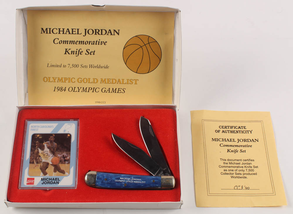Michael Jordan LE Commemorative Olympic Gold Medalist Pocket Knife Set ...