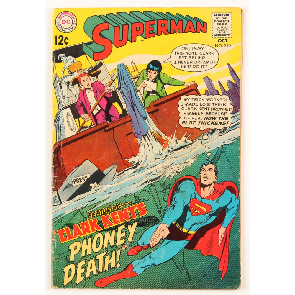 Vintage 1968 "Superman" Issue #210 DC Comic Book | Pristine Auction
