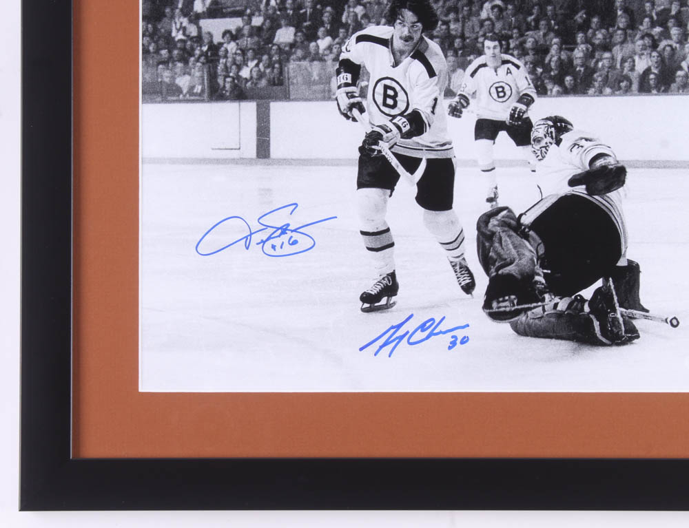 Gerry Cheevers & Derek Sanderson Signed Bruins 16x19 Custom Framed ...