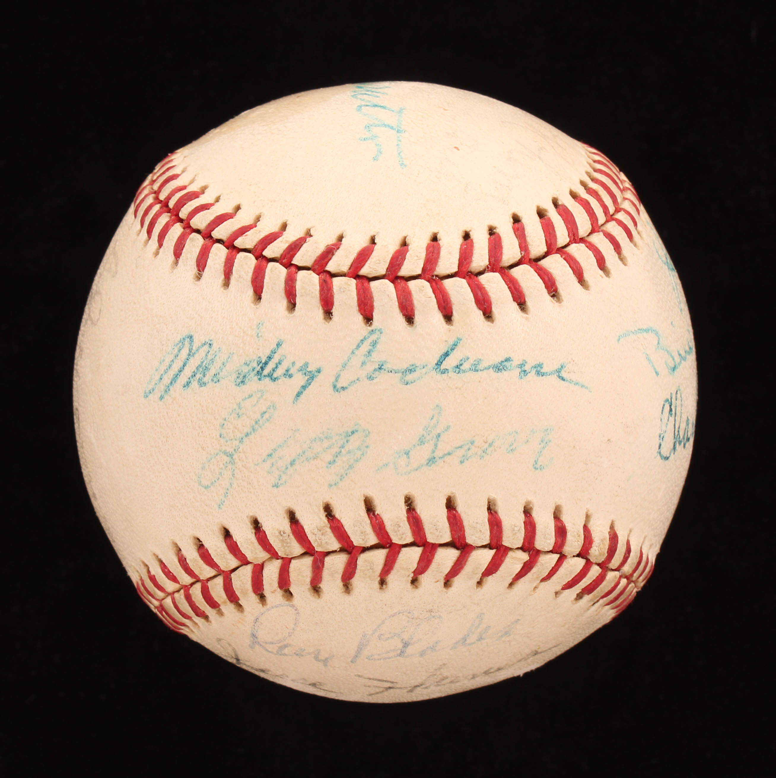 Vintage ONL Baseball Signed By (15) With Lefty Gomez, Jim Lindsey, Ray ...