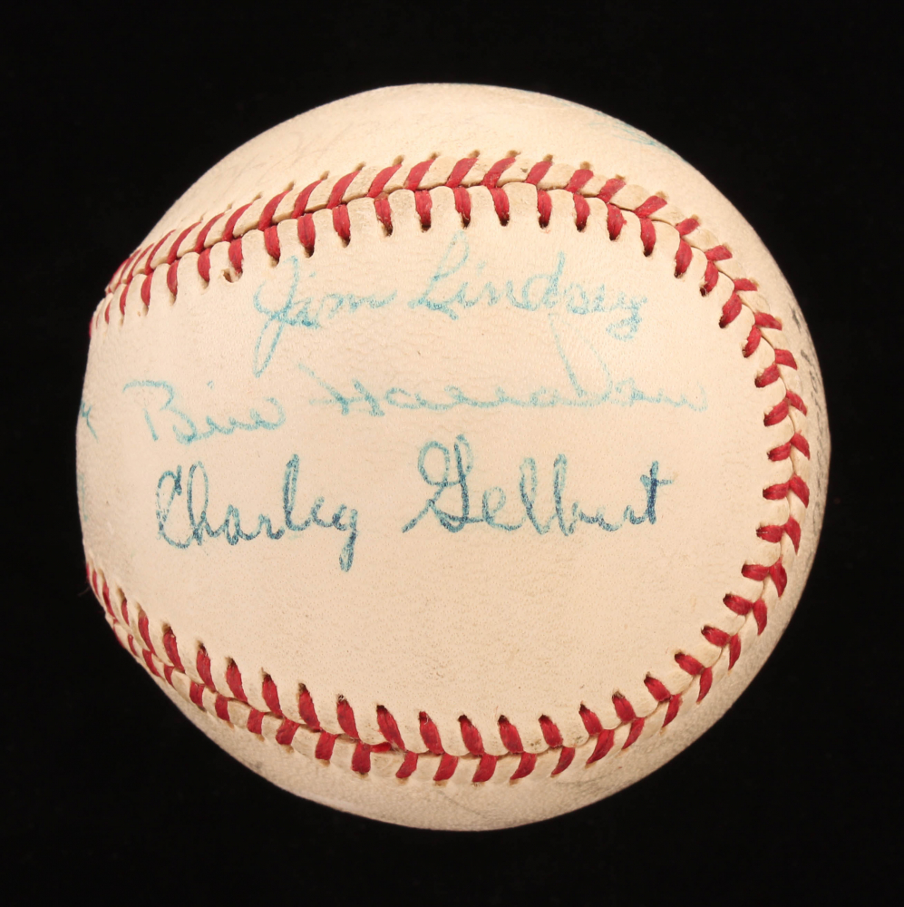 Vintage ONL Baseball Signed By (15) With Lefty Gomez, Jim Lindsey, Ray ...