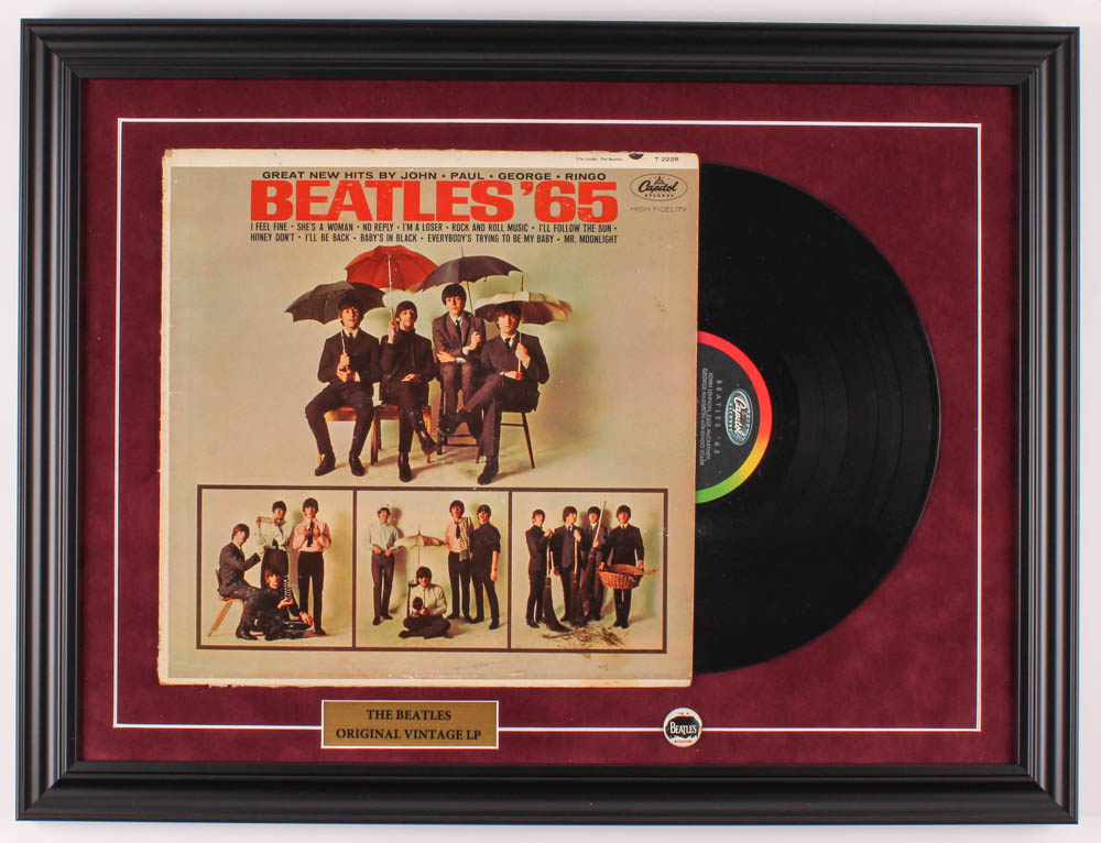 The Beatles "Beatles '65" 18.5x24.5 Custom Framed Vinyl Record Display ...