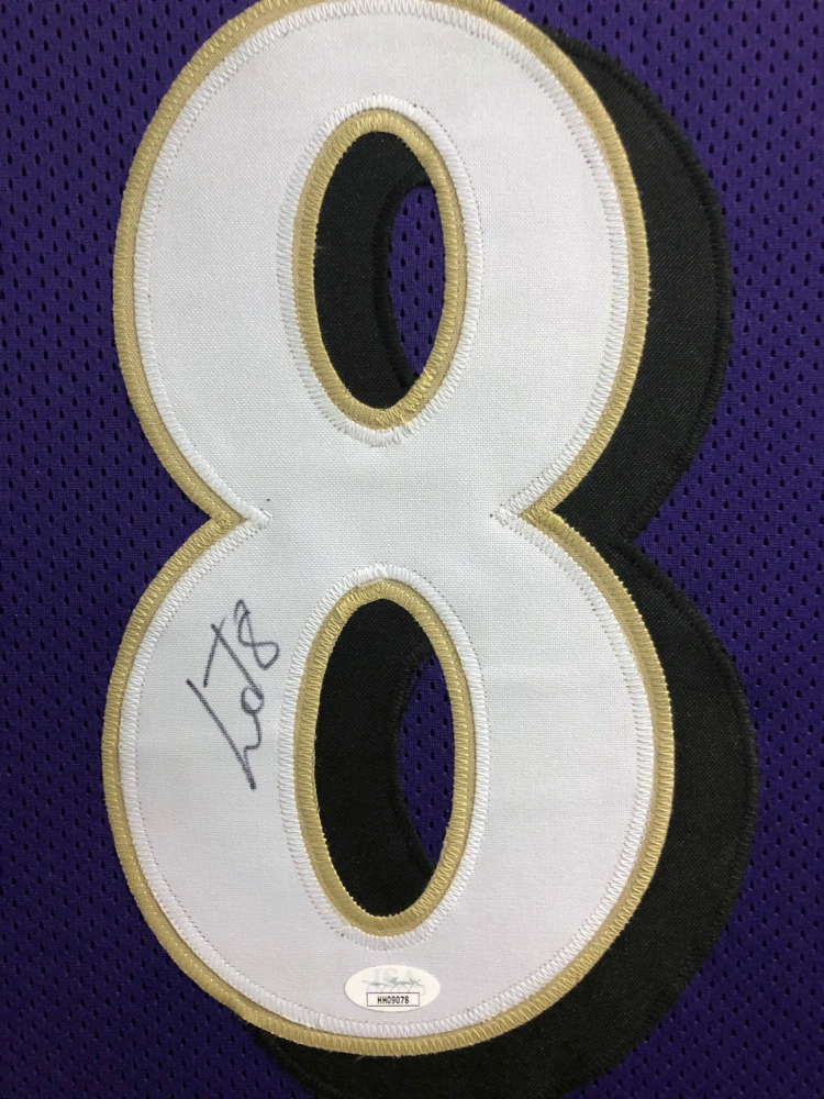 Lamar Jackson Signed 34.5x42.5 Custom Framed Jersey (JSA COA ...