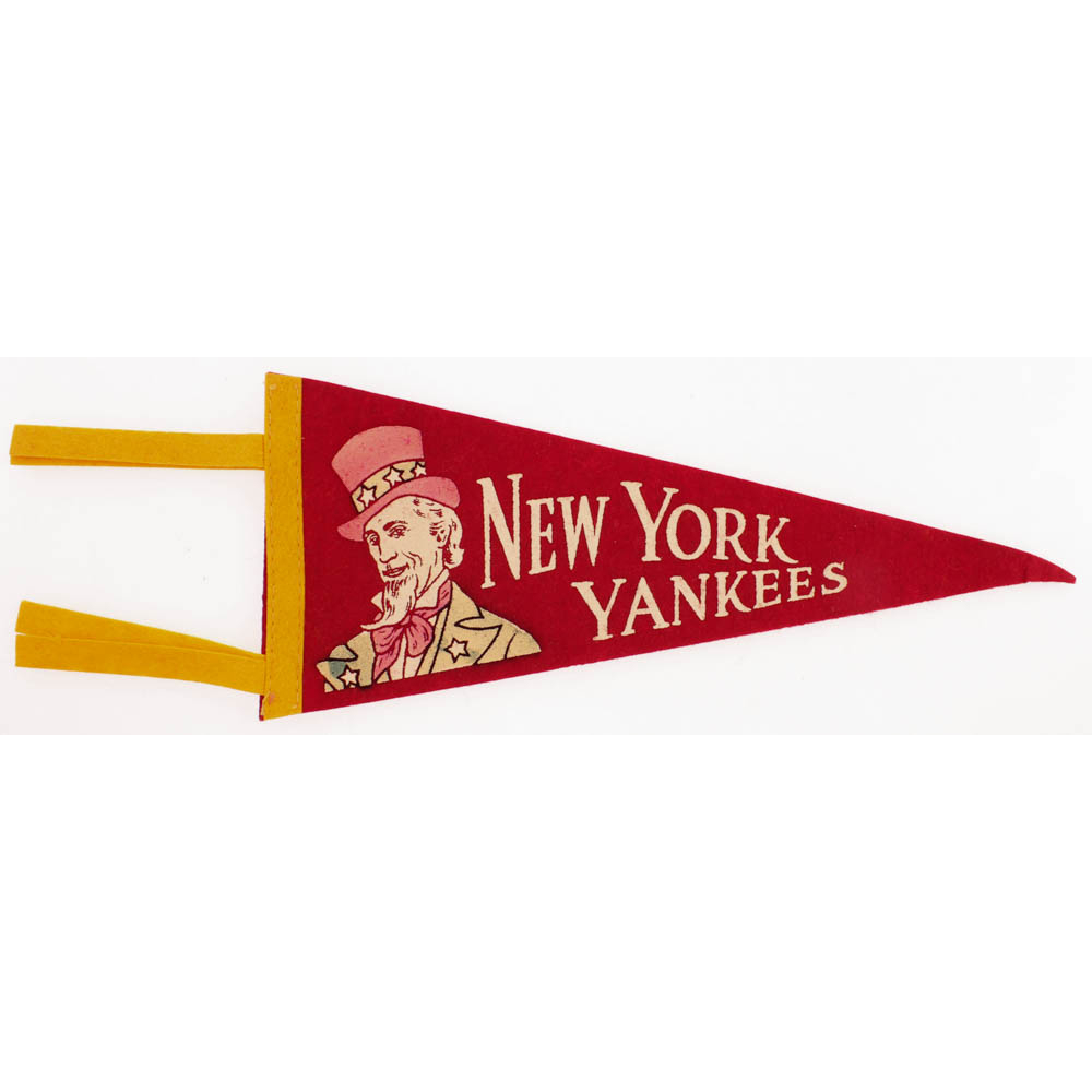 Vintage 1950's Early Uncle Sam Logo Yankees Pennant | Pristine Auction
