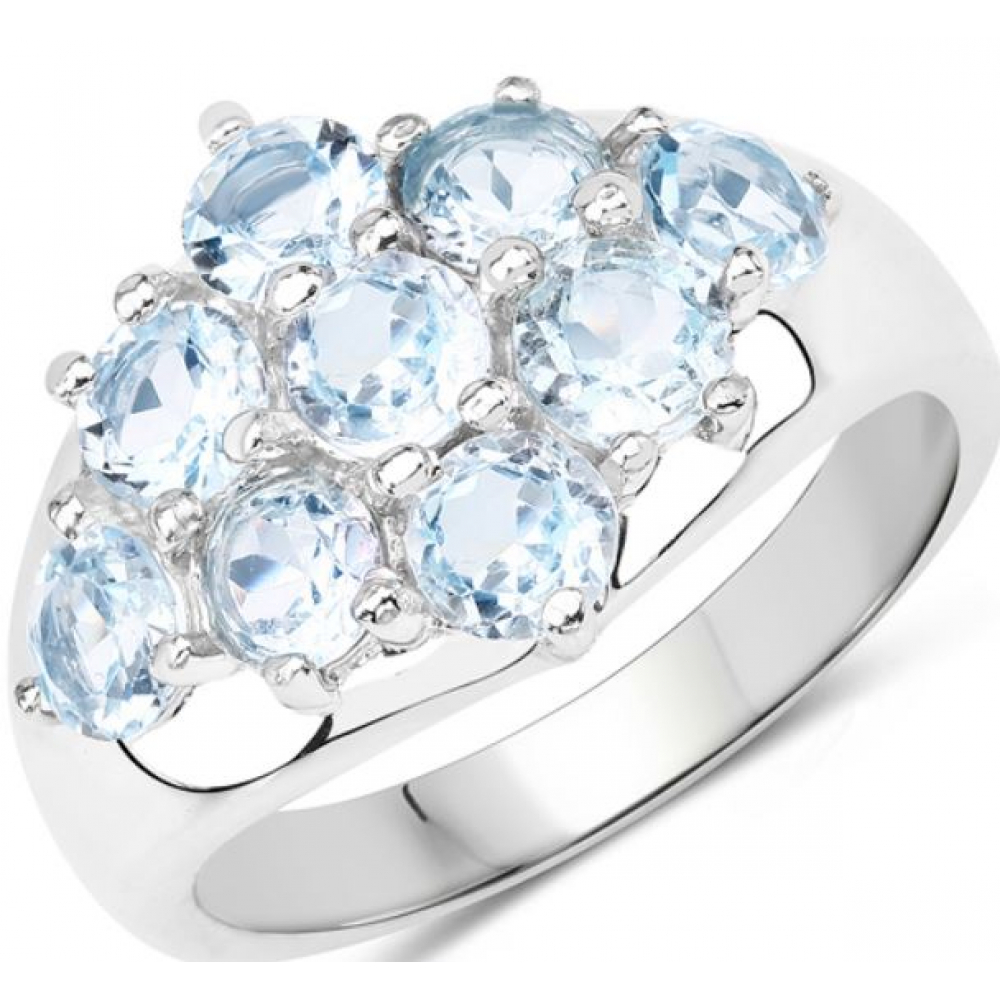 Blue Topaz .925 Sterling Silver Ring | Pristine Auction