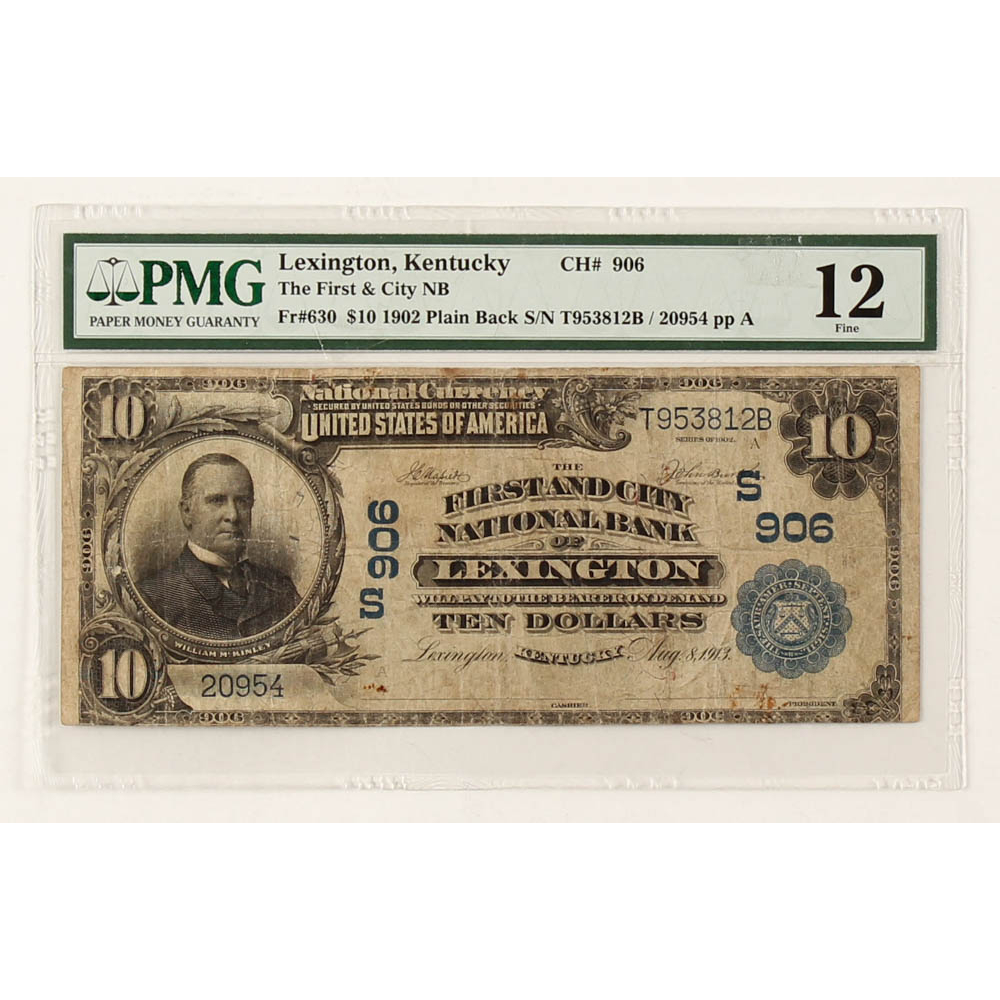 1902 $10 Ten-Dollar U.S. National Currency Large-Size Bank Note - The ...