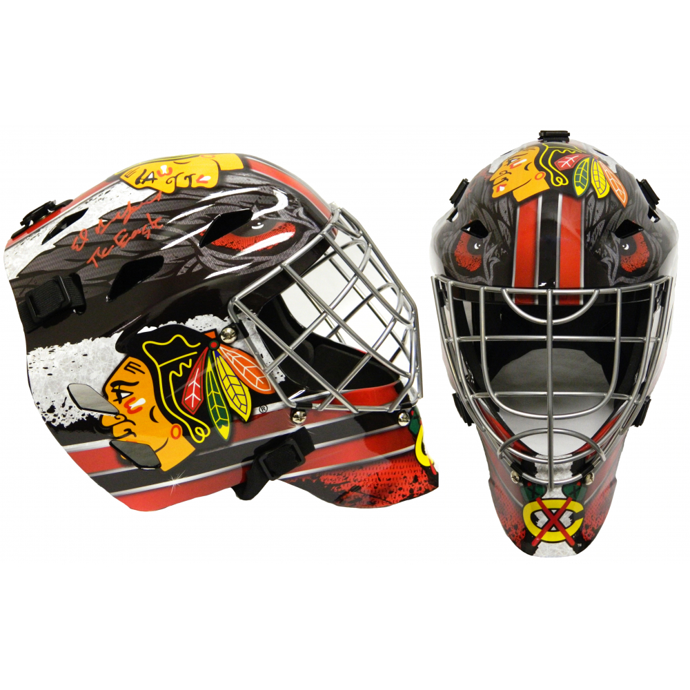 Ed Belfour Signed Blackhawks Full-Size Goalie Mask Inscribed "The Eagle ...