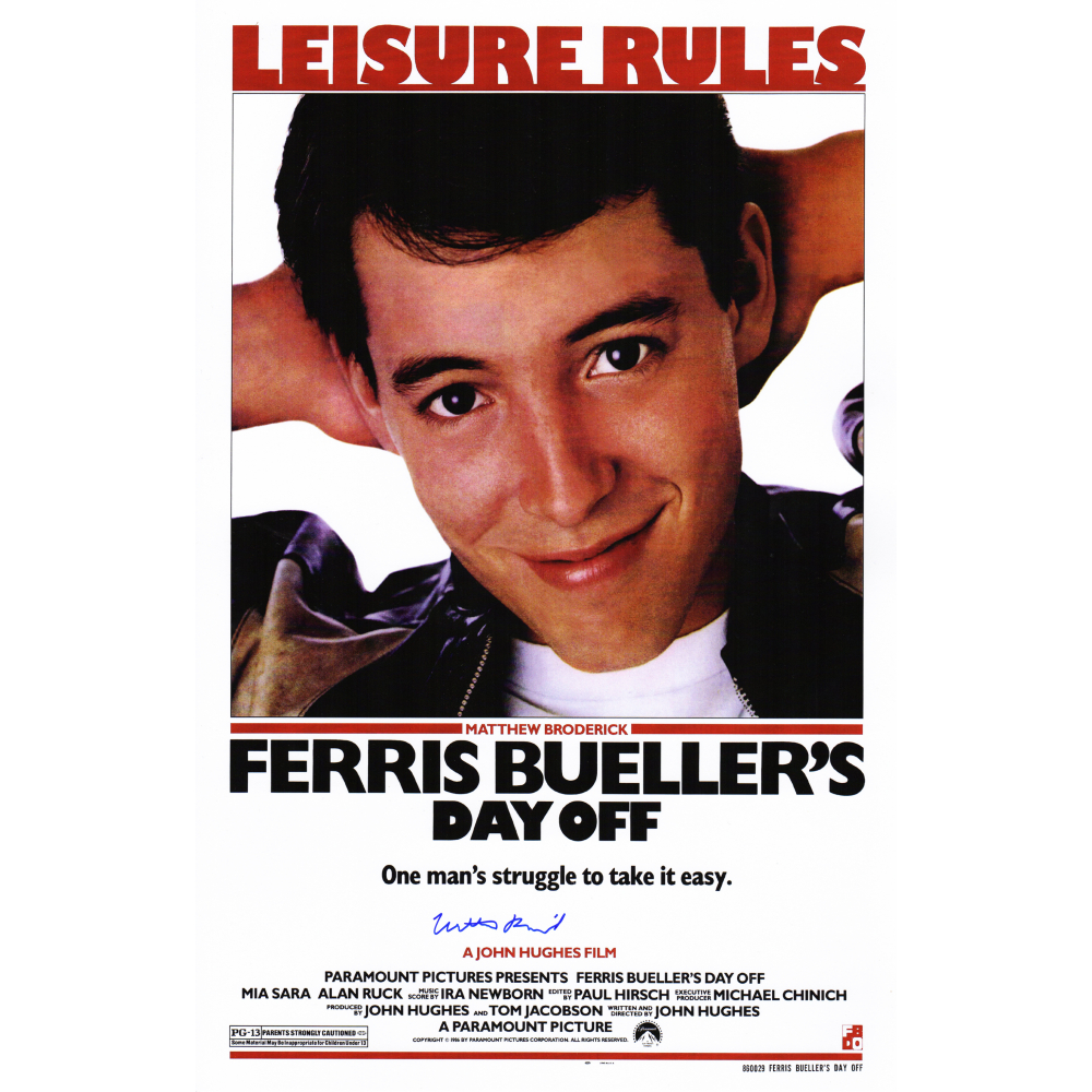 Matthew Broderick Signed "Ferris Bueller's Day Off" 11x17 Poster ...