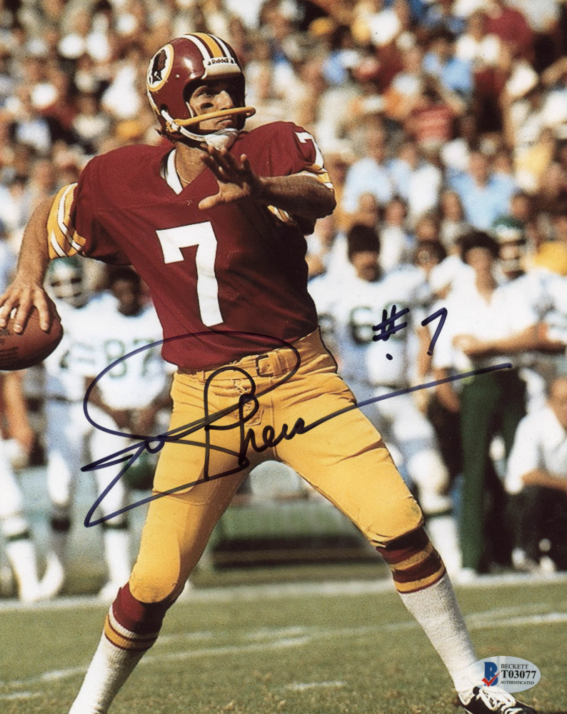 Joe Theismann Signed Redskins 8x10 Photo (Beckett COA) | Pristine Auction
