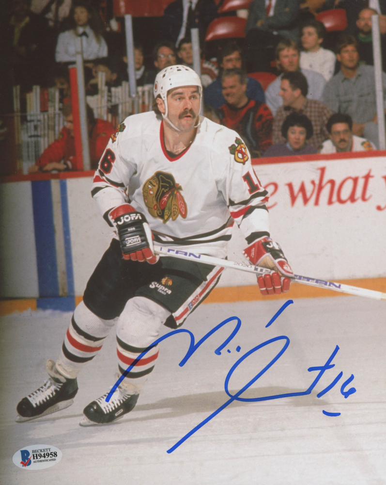 Michel Goulet Signed Blackhawks 8x10 Photo (Beckett COA) | Pristine Auction