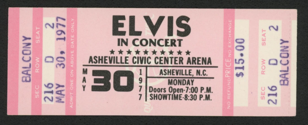 Elvis Presley Authentic Ticket Stub from May 30, 1977 | Pristine Auction