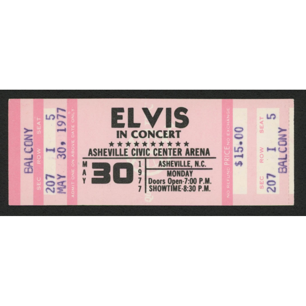 Elvis Presley Authentic Ticket Stub from May 30, 1977 | Pristine Auction