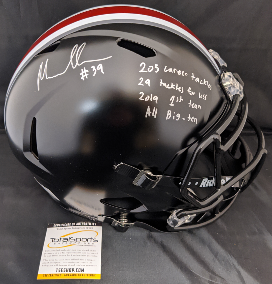 Malik Harrison Signed Ohio State Buckeyes Full-Size Speed Helmet with ...