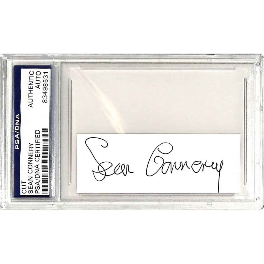 Sean Connery Signed 1.25x3.25 Cut (PSA Encapsulated) | Pristine Auction