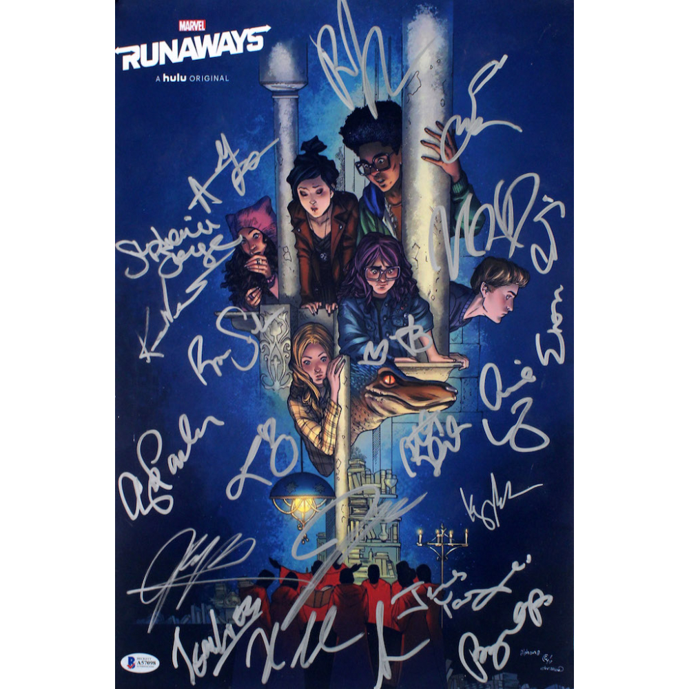 Marvel "Runaways" 11x17 Photo Cast-Signed by (21) with Virginia Gardner ...