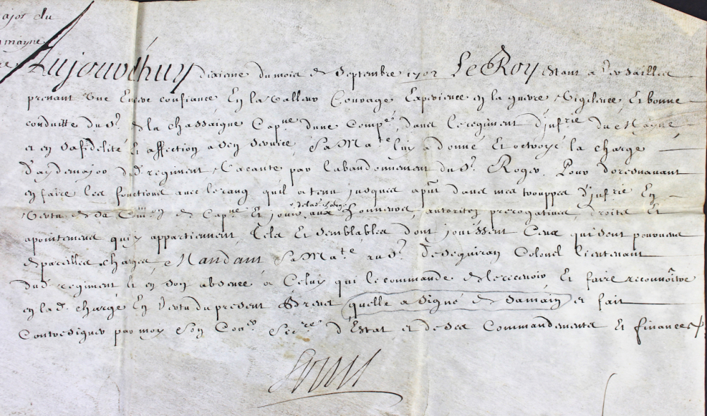 King Louis XIV of France Signed 10x13.5 Military Promotion Document ...