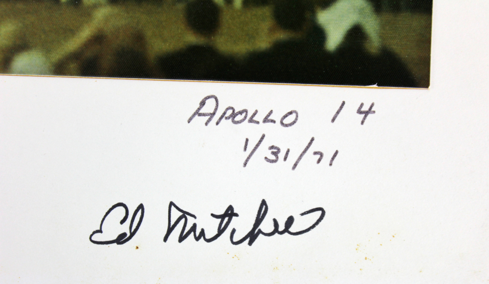Alan Shepard, Stuart Roosa & Edgar Mitchell Signed Apollo 14 14x18 Custom Matted Photo Display ...
