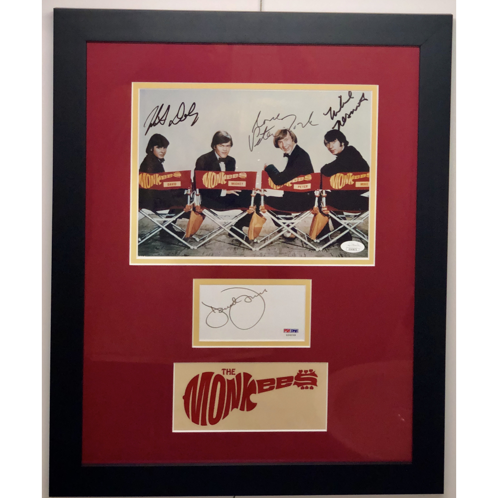 The Monkees 16.5x20.5 Custom Framed Photo & Cut Display Signed by Davy ...