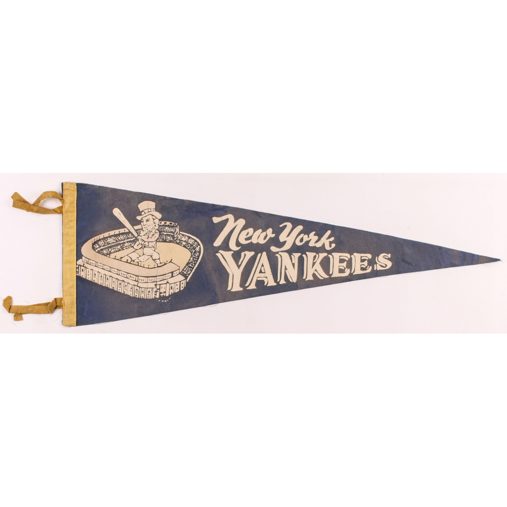 Vintage 1950's Early Uncle Sam Logo Yankees Pennant | Pristine Auction