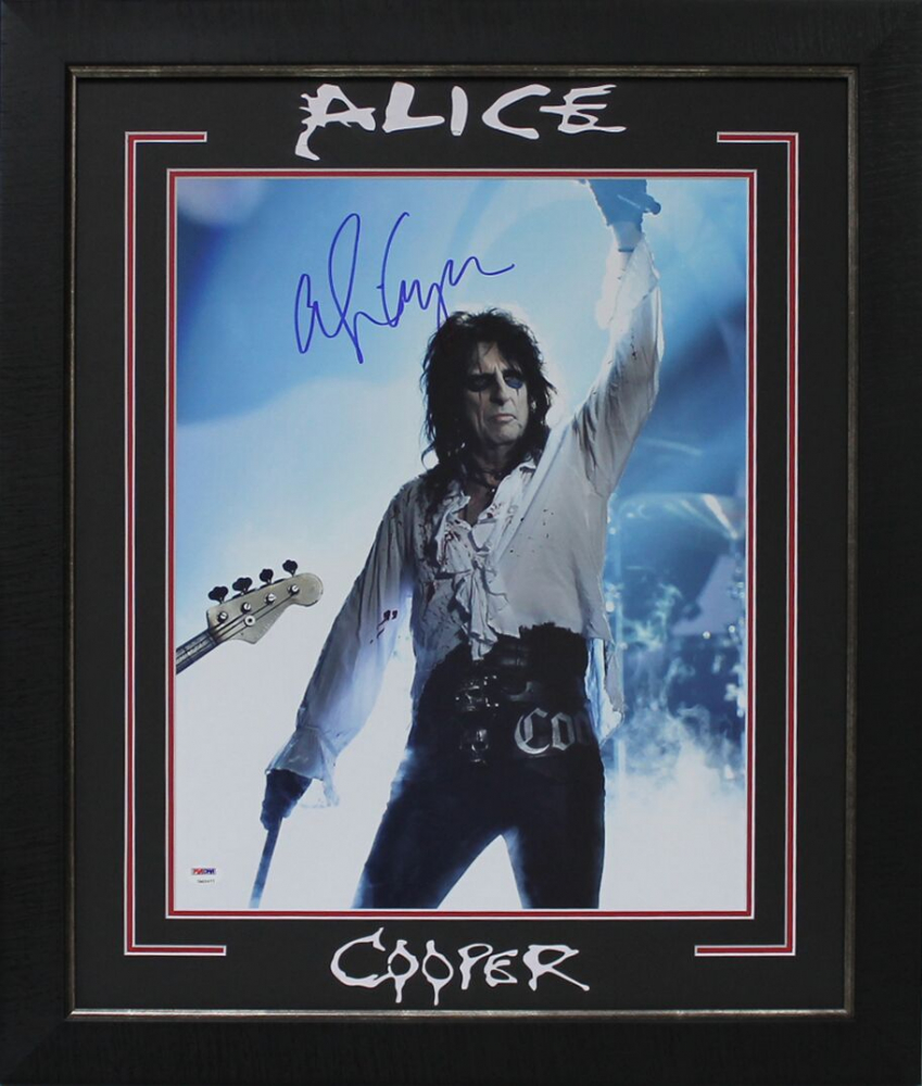 Alice Cooper Signed 24x28 Custom Framed Photo Display (PSA COA ...