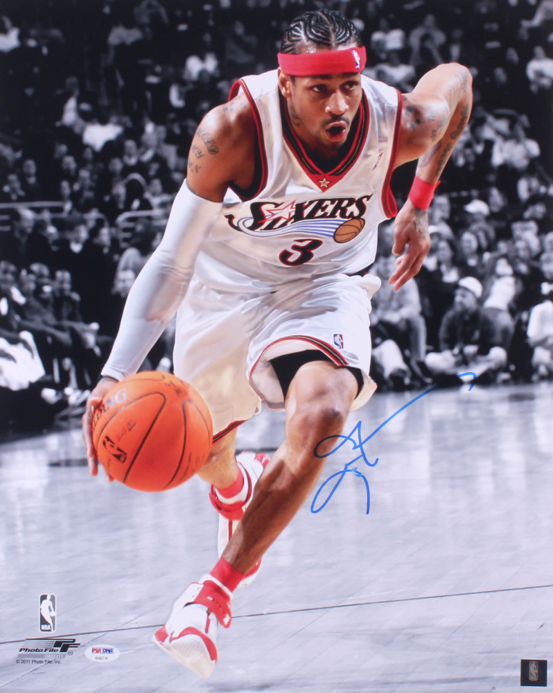 Allen Iverson Signed 76ers 16x20 Photo (PSA COA) | Pristine Auction