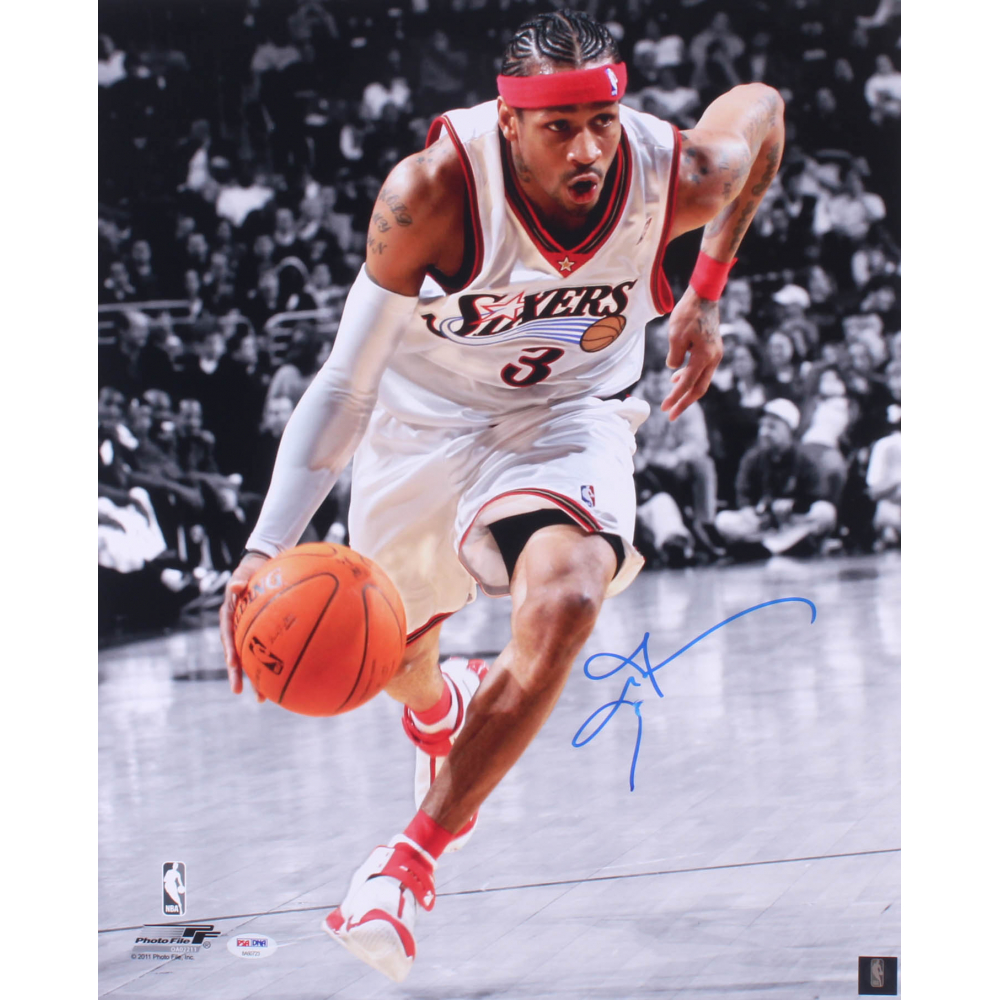 Allen Iverson Signed 76ers 16x20 Photo (PSA COA) | Pristine Auction