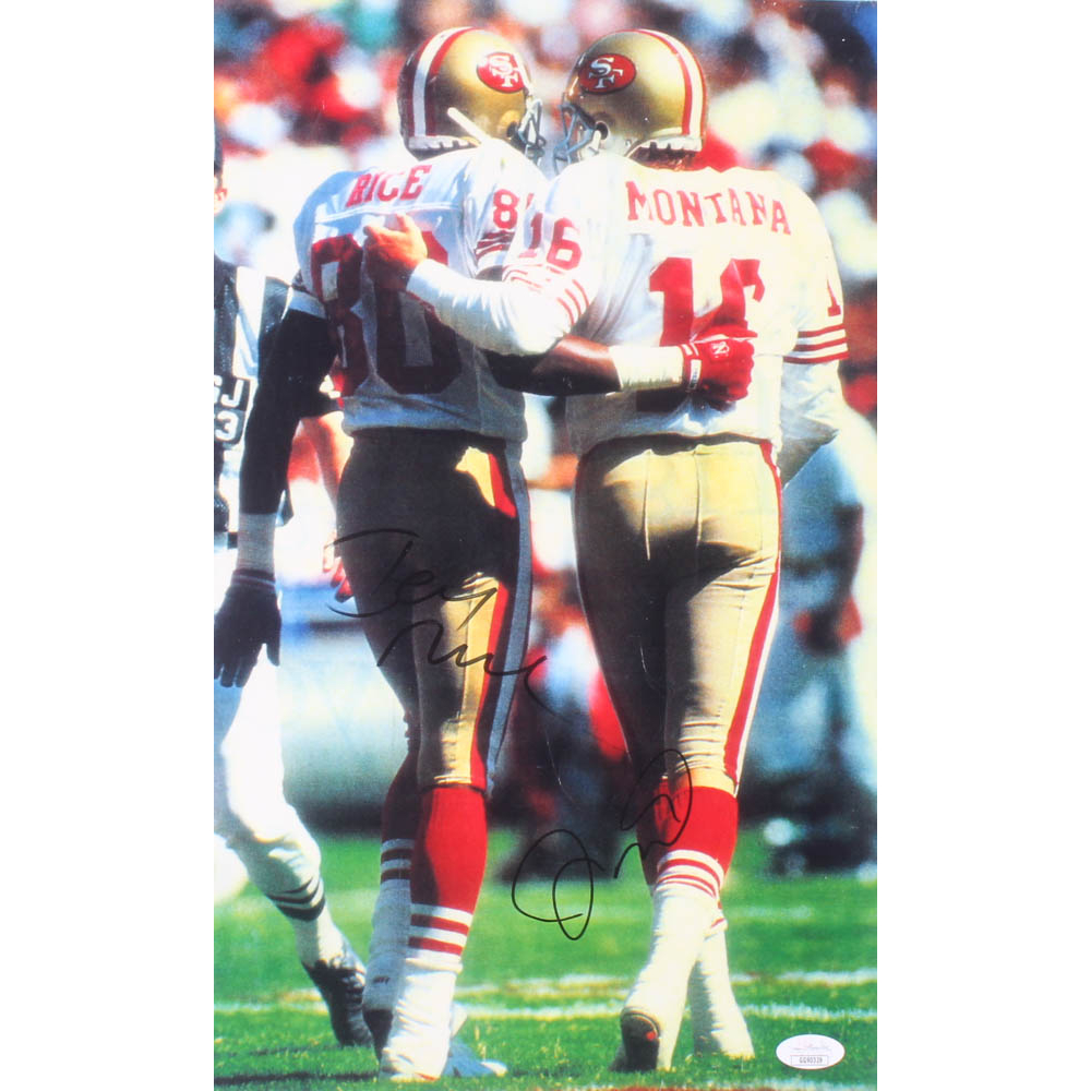 Joe Montana & Jerry Rice Signed 49ers 10x16 Laminated Photo (JSA COA ...