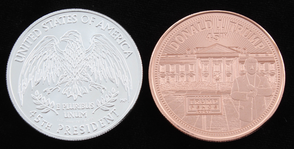 Lot of (2) 2020 Donald Trump Presidential Collectable Coins with (1 ...
