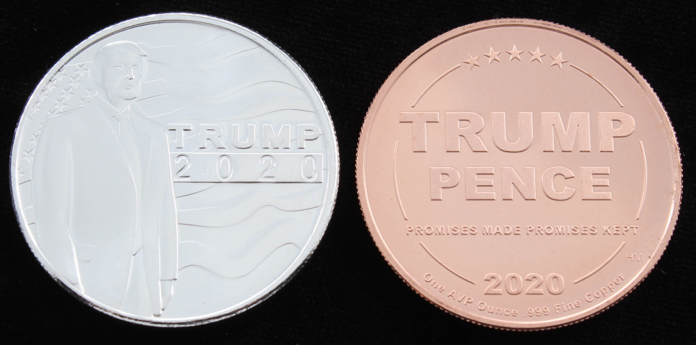 Lot of (2) 2020 Donald Trump Presidential Collectable Coins with (1 ...