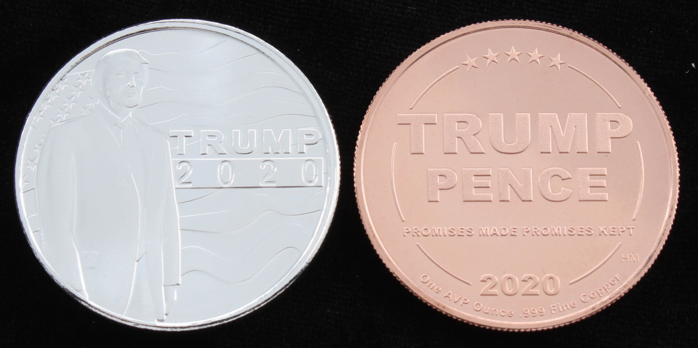 Lot of (2) 2020 Donald Trump Presidential Collectable Coins with (1 ...