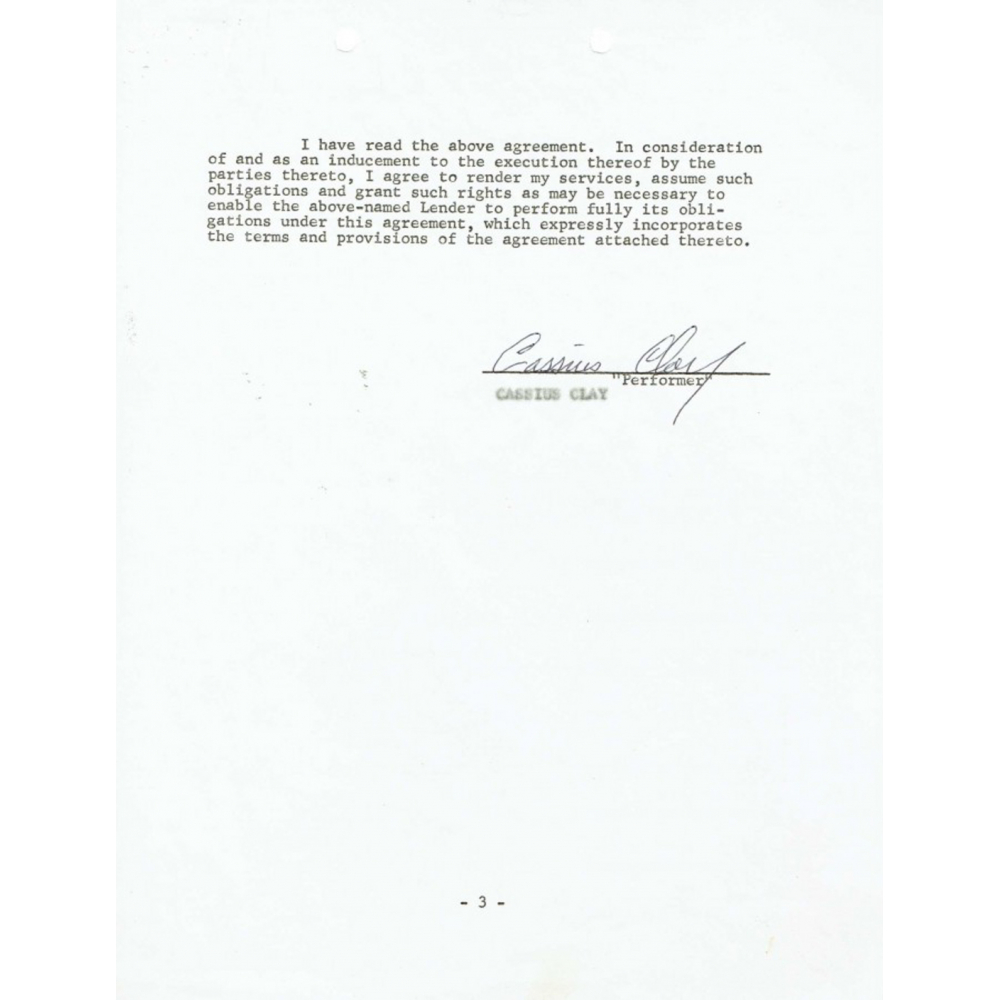 Cassius Clay (Muhammad Ali) Signed 1963 ABC Contract (PSA) | Pristine ...