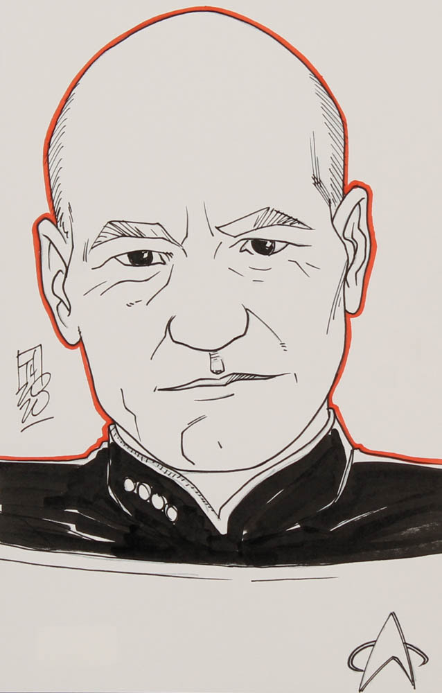 Tom Hodges - Captain Jean-Luc Picard - "Star Trek" - Signed ORIGINAL 5. ...