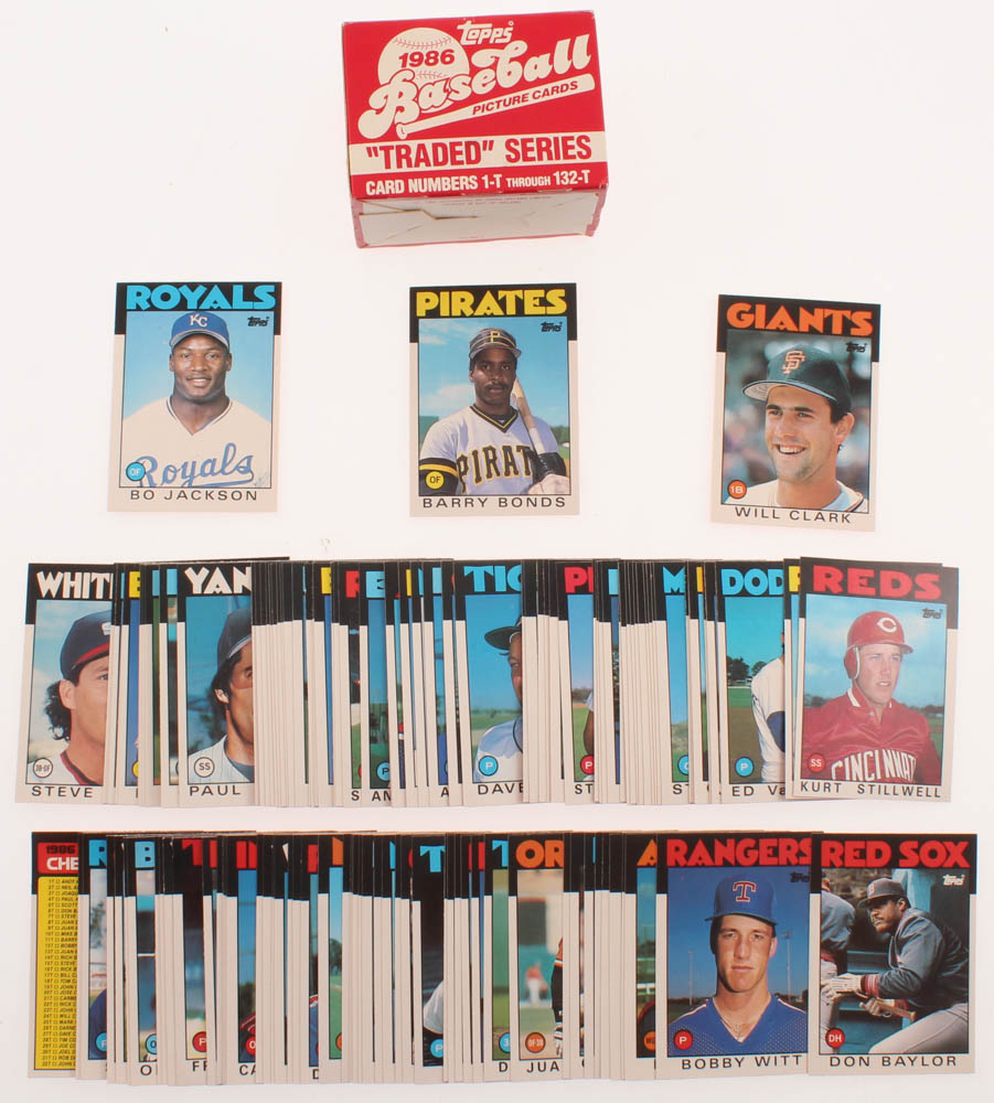 Complete Set of (132) 1986 Topps Traded Baseball Cards with #11T Barry ...