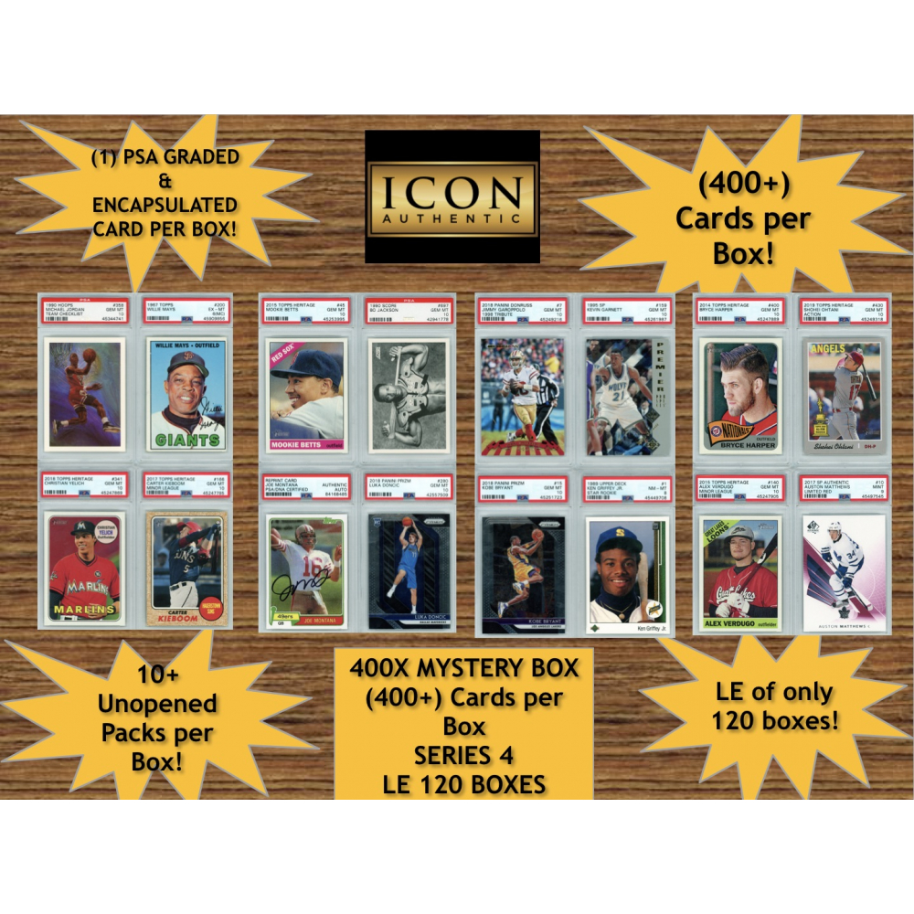 Icon Authentic 400X Mystery Box Series 4 - (400+ Cards per Box ...