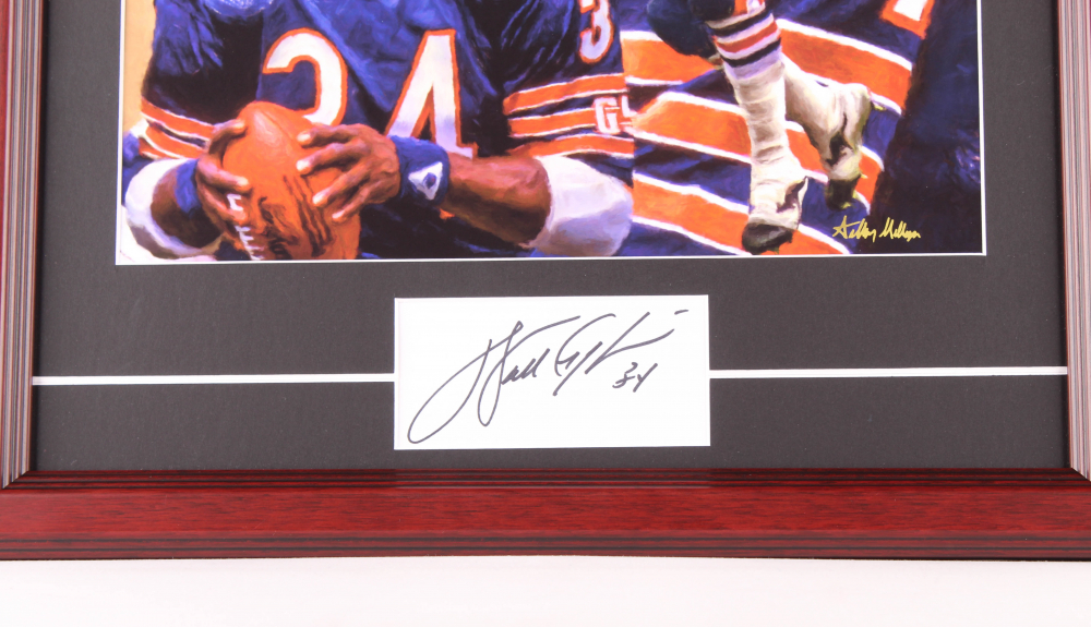 Walter Payton Signed Bears 14.5x19.5 Custom Framed Cut Display (PSA ...