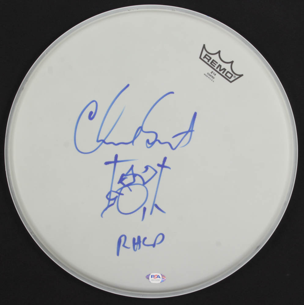 Chad Smith Signed 10" Drumhead Inscribed "RHCP" With Hand-Drawn Sketch ...