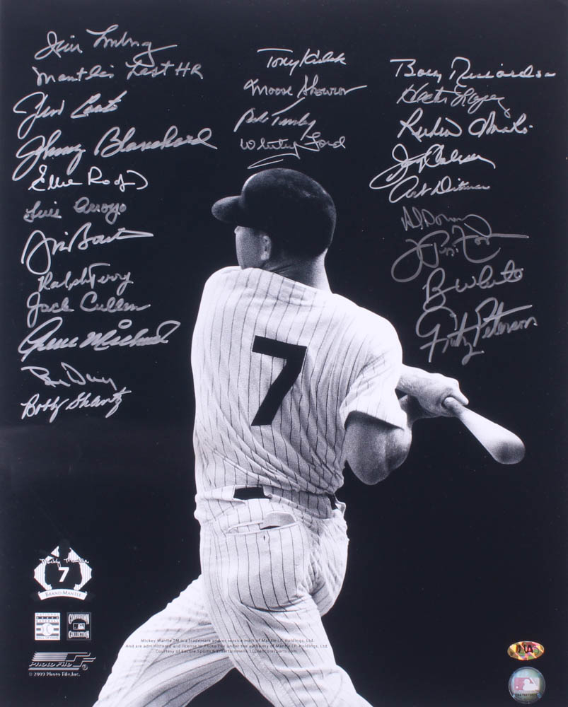 Yankees 16x20 Photo Signed By (25) With Whitey Ford, Al Downing, Jack Cullen, Bobby Shantz, Bill ...