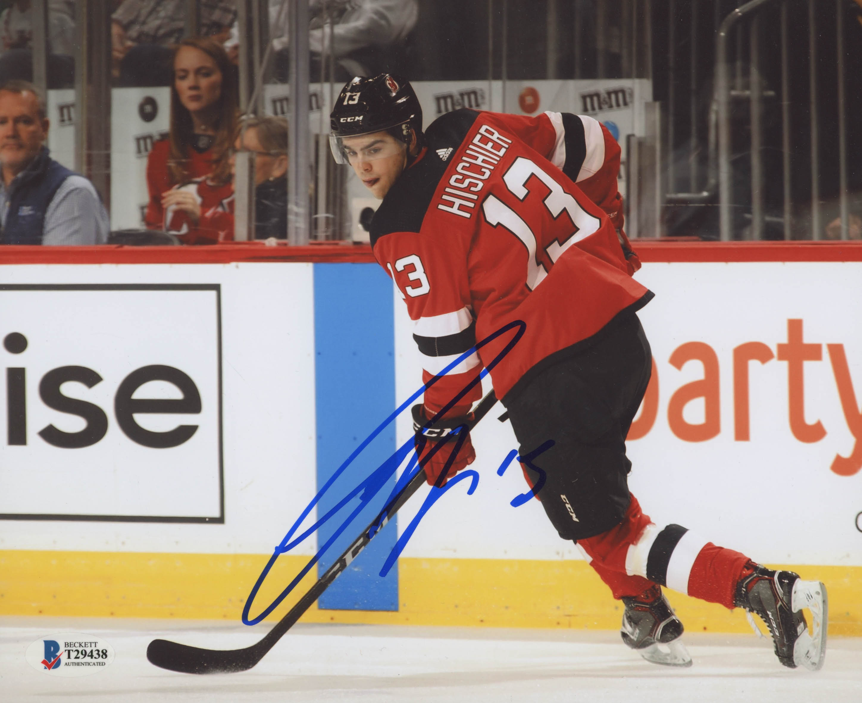 Nico Hischier Signed Devils 8x10 Photo (Beckett COA) | Pristine Auction
