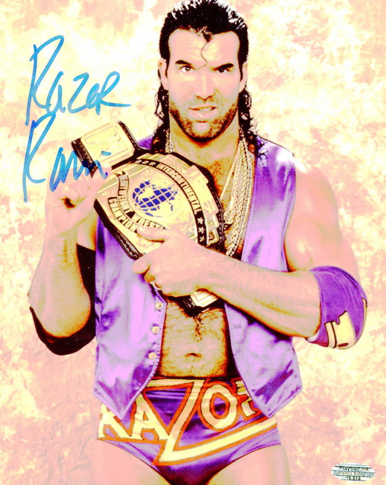 Scott "Razor Ramon" Hall Signed WWE 8x10 Photo (Playball Ink Hologram ...