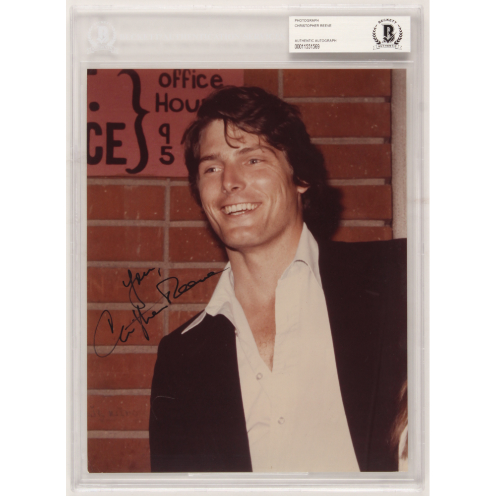 Christopher Reeve Signed 8x10 Photo Inscribed "Love," (BAS Encapsulated ...