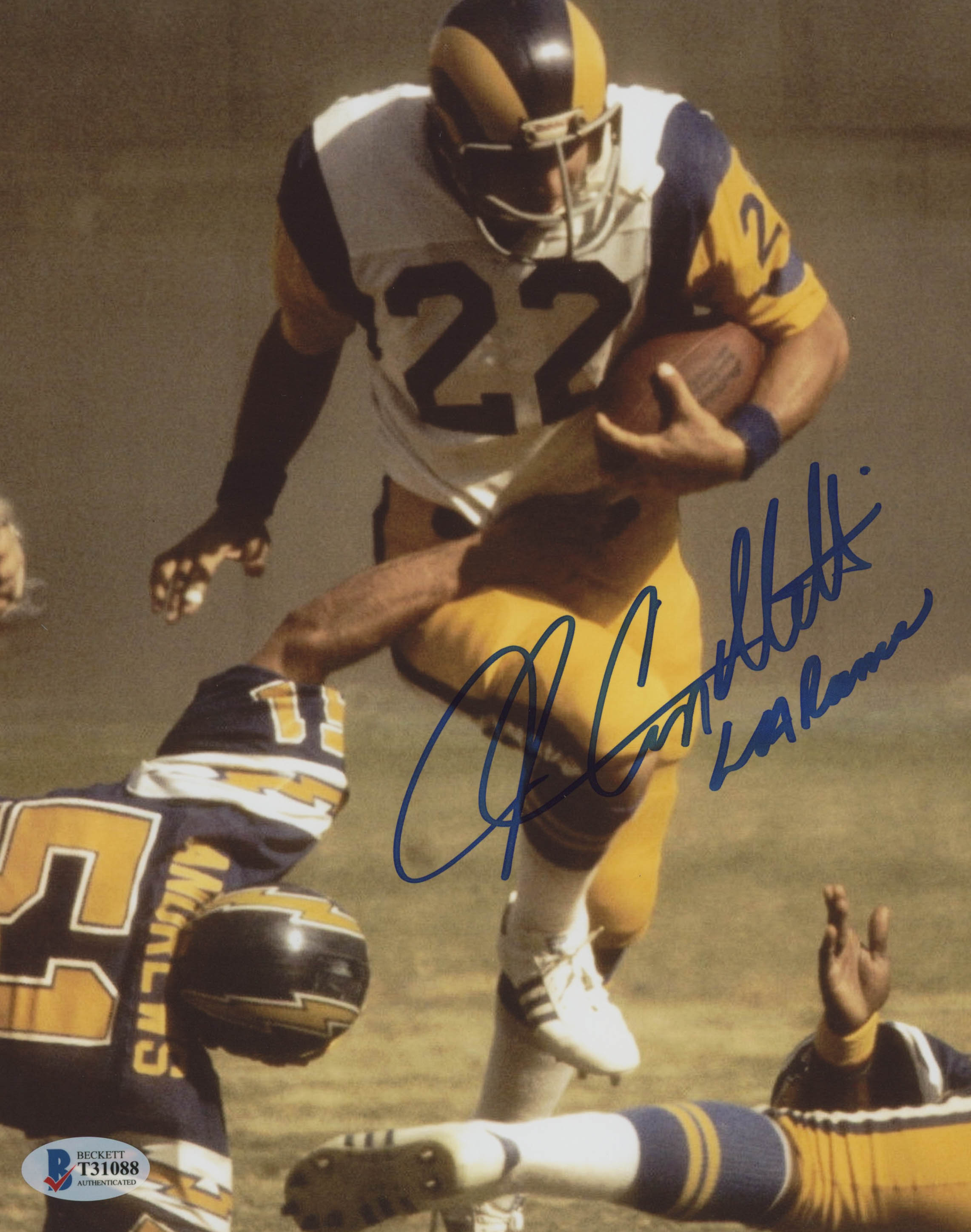 John Cappelletti Signed Rams 8x10 Photo Inscribed "LA Rams" (Beckett ...
