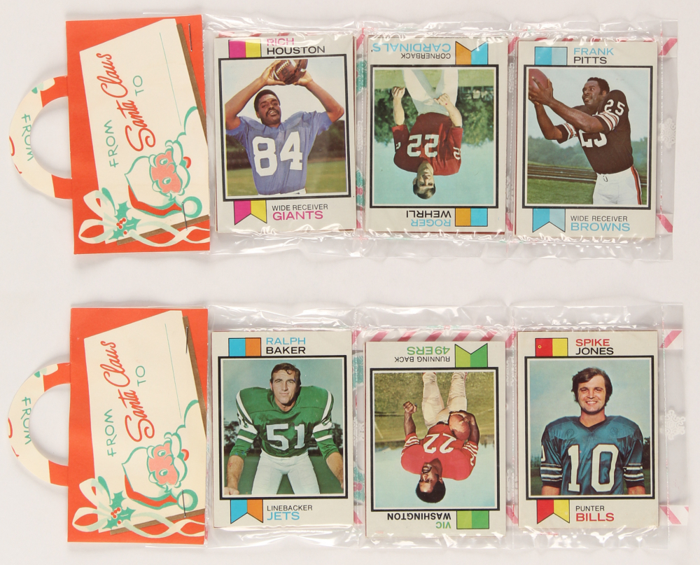 Lot of (2) 1973 Topps Football Unopened Christmas Rack Packs with (12 ...