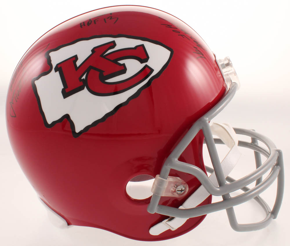 Chiefs Super Bowl IV Champions Full-Size Throwback Helmet Signed by (4 ...