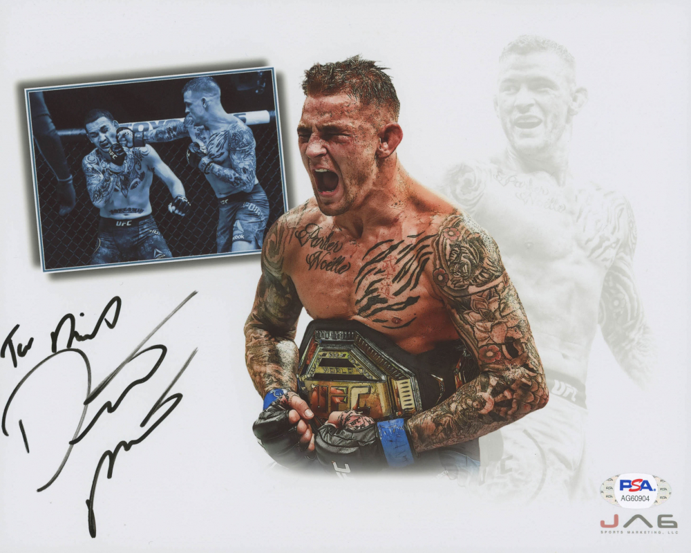 Dustin Poirier Signed UFC 8x10 Photo Inscribed "The Diamond" (PSA COA ...