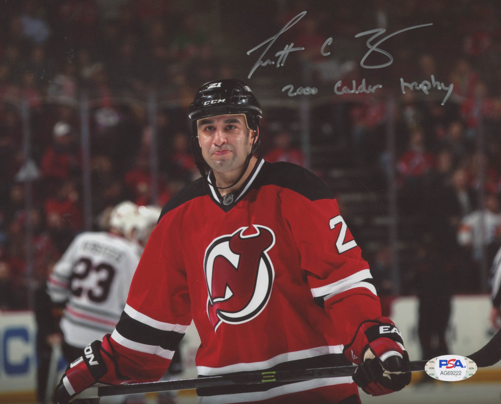 Scott Gomez Signed Devils 8x10 Photo Inscribed "2000 Calder Trophy ...