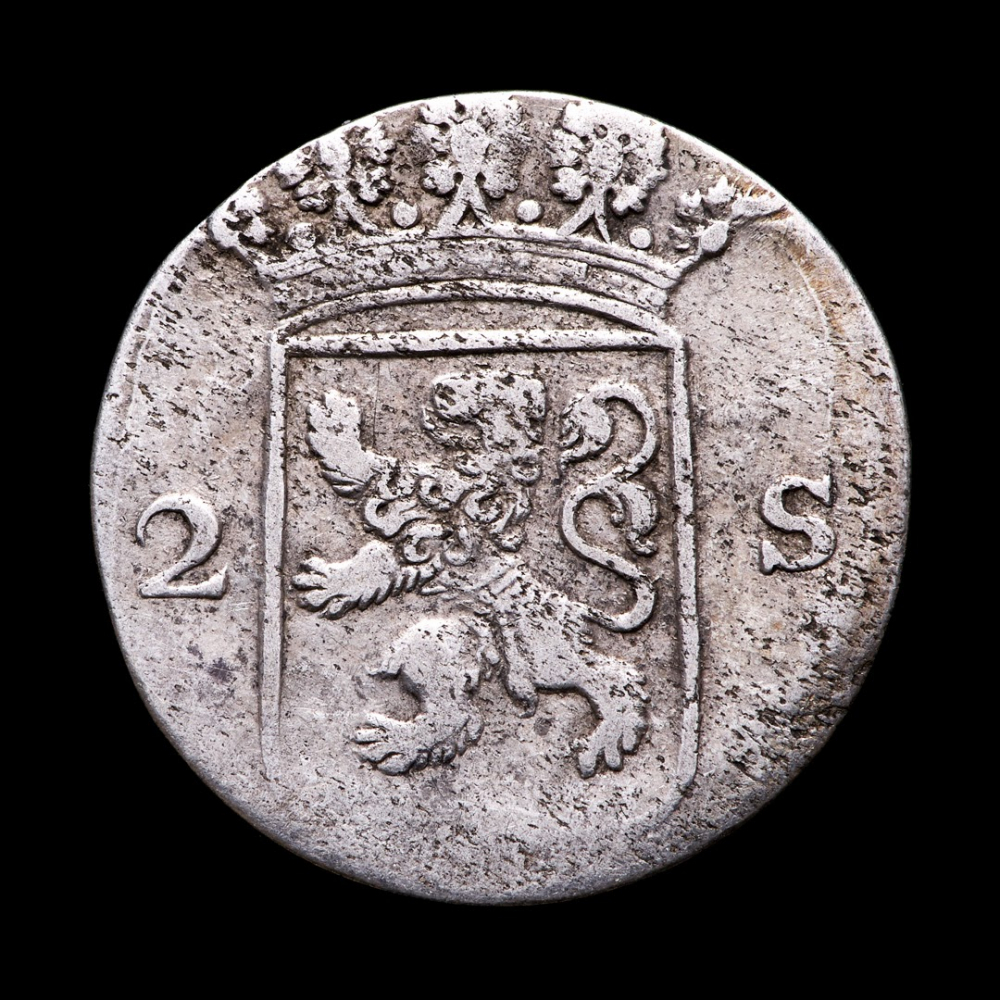1772 Dutch Republic, Holland - 2 Stuiver Colonial Silver Coin ...